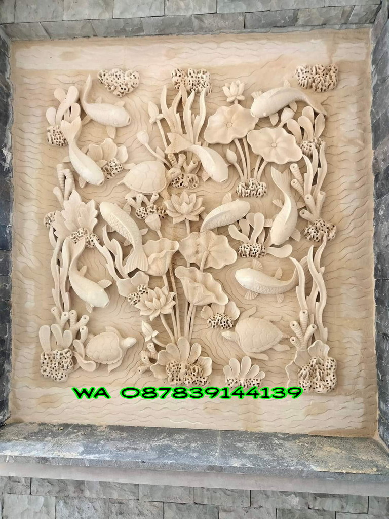 Ukiran batu paras jogja motif ikan - Ukiran Paras Jogja