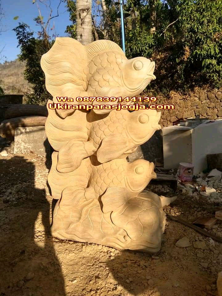 Patung Ikan batu alam - Ukiran Paras Jogja